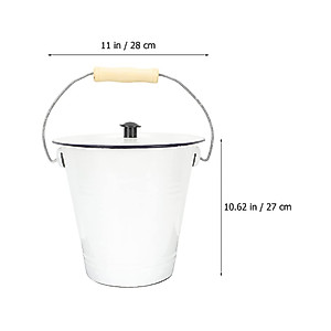 Cabilock Household Enamel Bucket Serving Bucket Liquid Container Milk Storage Bucket