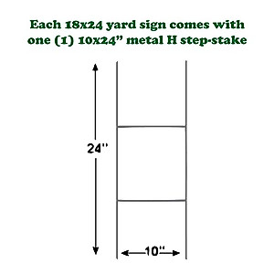 Two Pack Custom + Personalized 18x24" Horizontal Yard/Lawn Sign (Outdoor, Weatherproof Corrugated Plastic) Steel H-Stake Included, by Legit Fast Printing, Choose from 5, 10, 20, 25 or 50 pack