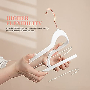 HOUSE DAY Clear Skirt Hangers 12 Pack and White Velvet Hangers 50 Pack, Closet Hangers Set, College Dorm Room Essentials