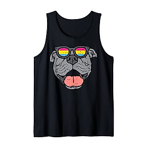 Pansexual Pitbull Cute Pan Pride Flag Pittie Dog Men Women Tank Top