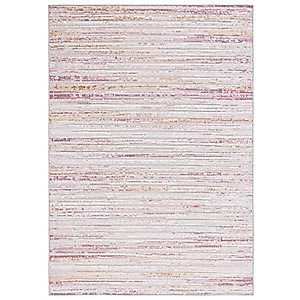 Safavieh Cabana Collection Area Rug - 5'3" x 7'6", Rust & Ivory, Non-Shedding & Easy Care, Indoor/Outdoor & Washable-Ideal for Patio, Backyard, Mudroom (CBN502P)