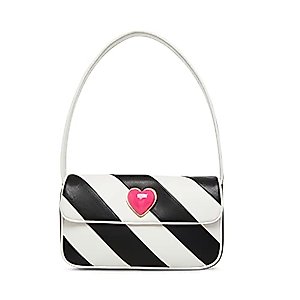 Betsey Johnson Want Candy Hearts Shoulder Bag, Black/White