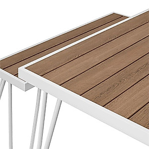 Novogratz Poolside Gossip Collection, Paulette Outdoor/Indoor Table and Bench Set, White