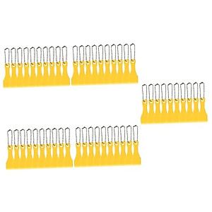 KONTONTY 50 Pcs Scraper Ticket Scratcher Tools Scraper for Pottery Tickets Scraper Tool for Ticket Scratcher Key Ring Scratching Tools Handy Scraper Yellow Plastic
