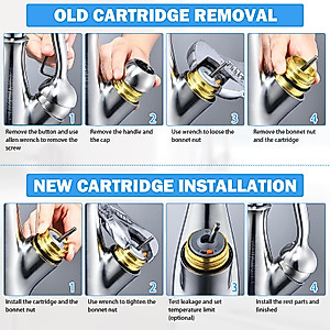 RP50587 Delta Cartridge Valve Replacement for DST Single Handle Kitchen and Lavatory Faucets Repair Parts Universal Delta Faucet Diamond Seal Technology Single Handle Valve Cartridge with Allen Wrench