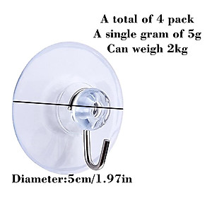 TOPQINFENGYUE 4 Pack Suction Cup Hooks Small Suction Cup Wall Hook Clear Clear Plastic Sucker Pads Removable for Home Kitchen Bathroom Glass Towel Hooks