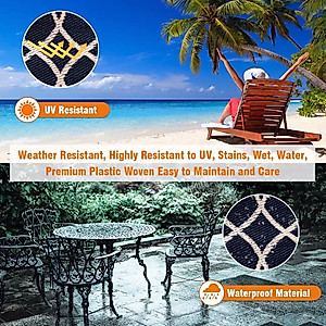 Pendolr Reversible Mats - Outdoor Rugs 9'x12' for Patios Clearance, Plastic Straw Rugs Waterproof, Portable, Outdoor RV Camping Rug, Garden, Balcony, Picnic, Beach, Camping(Black & Beige)
