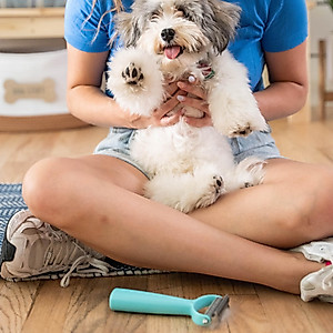 Uproot Clean Undercoat Rake for Dogs - Versatile Dematting Comb for Dogs, Cats & Bunnies - Dual-Sided 9 & 17 Blade Dog Deshedding Brush - Gentle & Effective Grooming Tool for All Coat Types