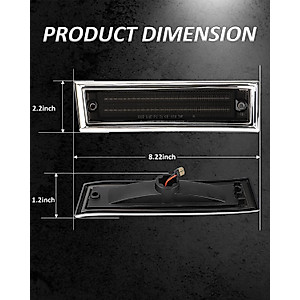 Bestview LED Side Marker Lights Compatible with 1981-1991 Chevy C10 C20 C30 GMC C1500 C2500 Suburban Blazer Jimmy, Driver & Passenger Side, Smoked Lens