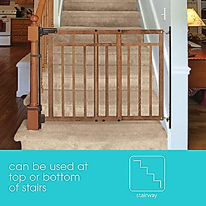Summer Banister and Stair, Top of Stairs Baby Gate with Dual Installation Kit, Cherry Finish – 33” Tall, Fits Openings up to 32” to 48” Wide, Baby and Pet Gate for Doorways and Stairways