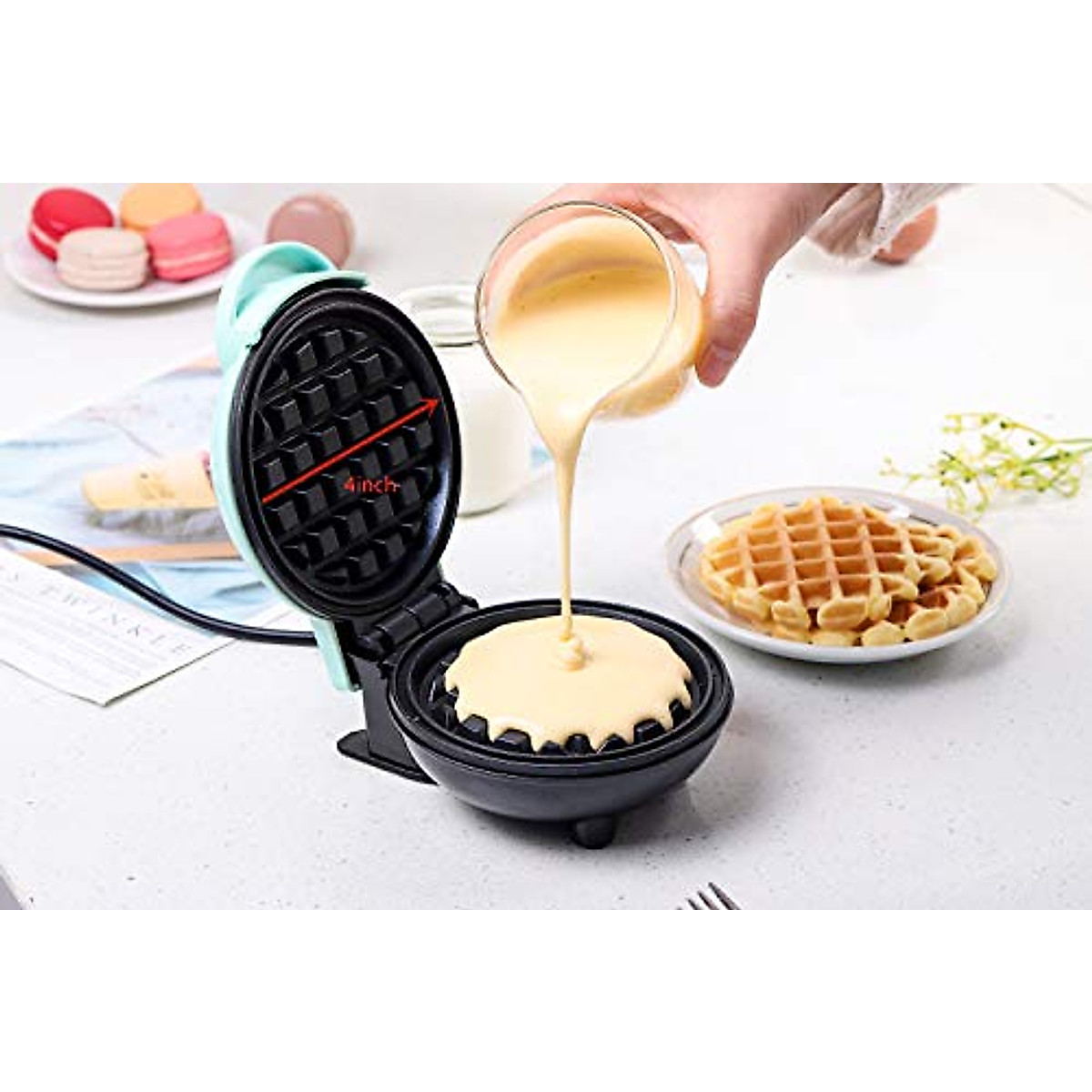 Hovico Mini Electric Waffles Maker Bubble Egg Cake Oven Breakfast Waffle Machine, Premium Non-Stick Plates