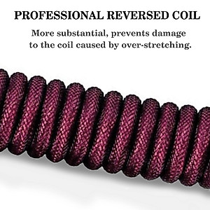 Nysivy Custom Coiled USB C to A Cable with Detachable Double Sleeved Spiral Cable Extendable Spring Line Metal Aviator for Playstation, Mechanical Gaming Keyboards,Game Console, Printer and Cellphone