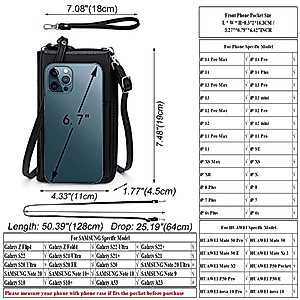 UTO Crossbody Cell Phone Bag for Women Vegan Leather Wristlet Wallet Purse Card Cash Holder