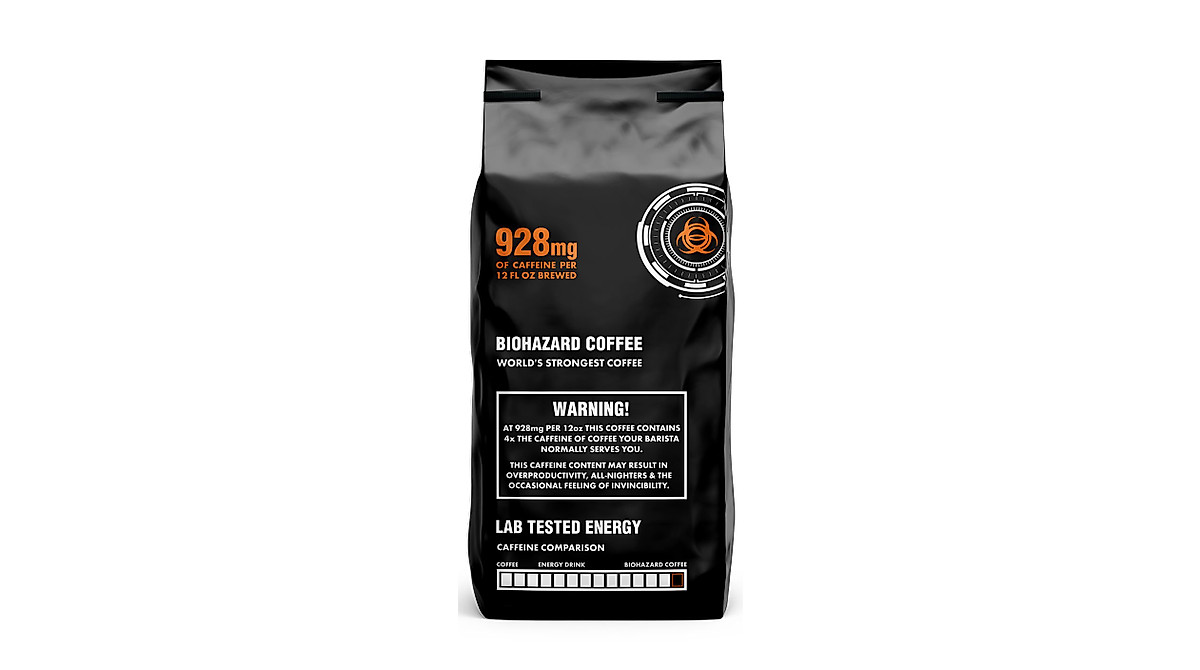 Biohazard Ground Coffee: World's Strongest - 928mg Caffeine