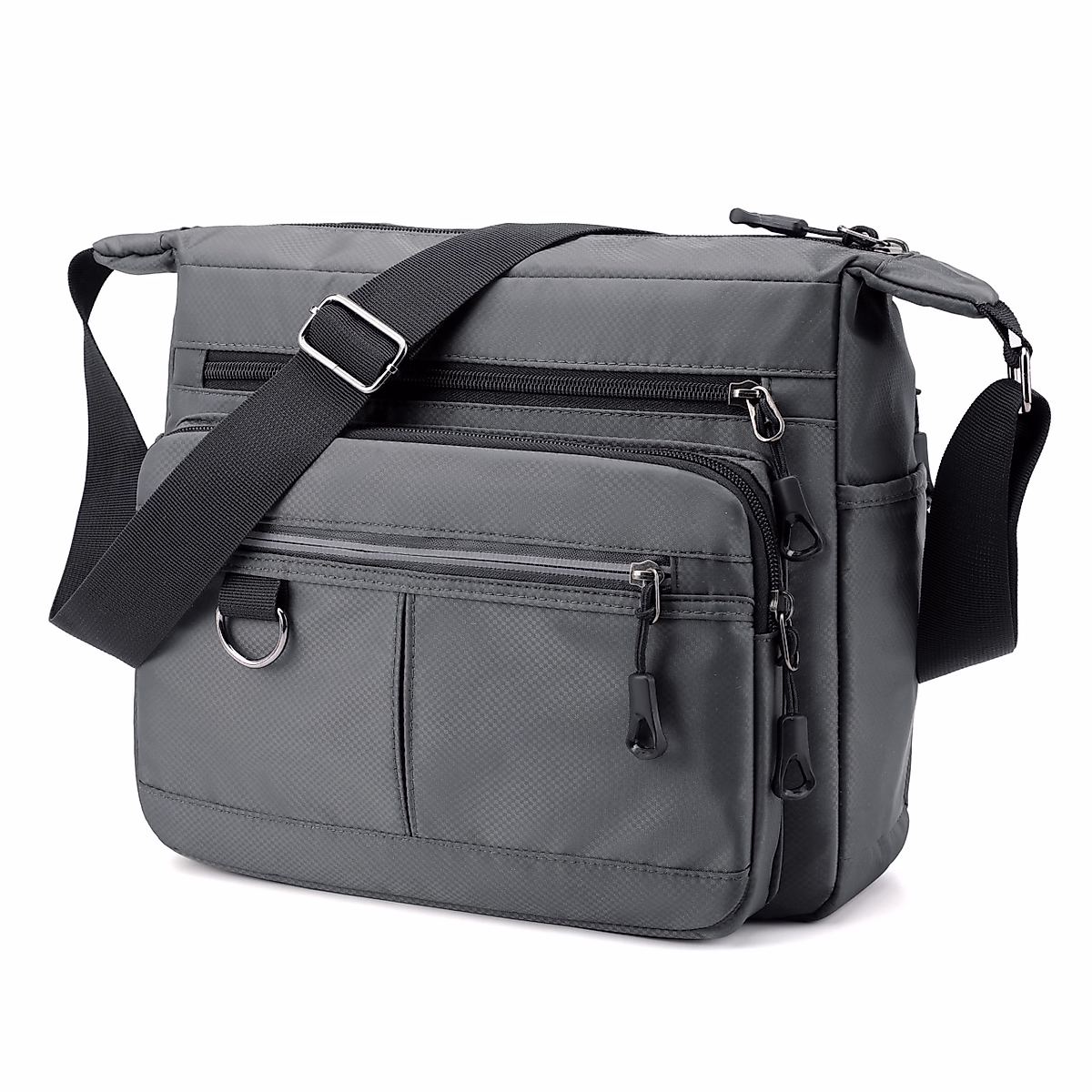 Pealwel Canvas Messenger Bag - Vintage Crossbody Shoulder Bag Outdoor Travel Bag (Grey)