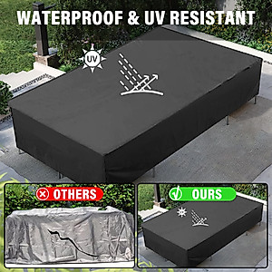 Patio Furniture Covers,Waterproof & Dust-Proof Patio Furniture Covers for Outdoor Table and Chairs with Chairs with Straps Fasteners (84" L x 52" W x 29" H)