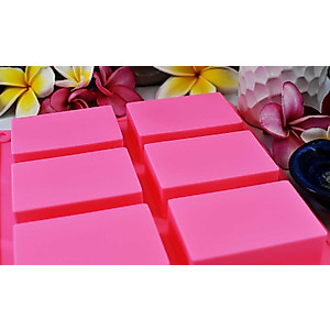 2PC Rectangular Oven Safe Silicone mold 6 Right-Sized Cavity multipurpose Tray for homemade Candle Crafting, Portion Chocolate/Lemon Bar, Ice Cube, Easy-Release, BPA-Free Food-Grade Dishwasher Safe