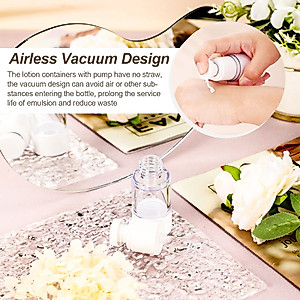 12 Pcs 15 ml Airless Pump Bottles 0.5 oz Travel Pump Bottle Dispenser Refillable Cosmetic Cream Jar Vacuum Makeup Pump Containers Plastic Pump Press Bottles for Lotion Perfume