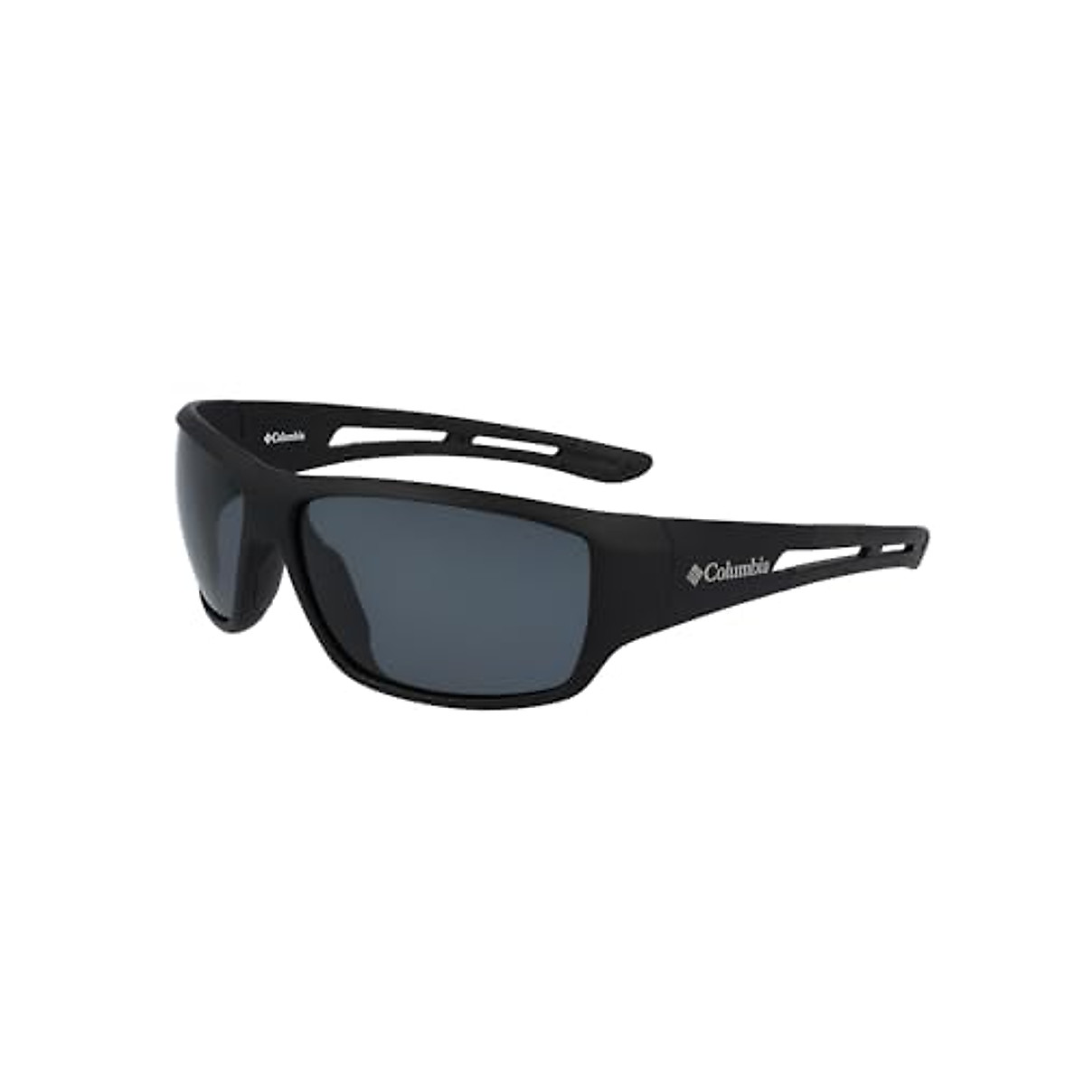 Columbia Men's Utilizer Wrap Polarized Sunglasses, Matte Black/Smoke Polarized, 62 mm