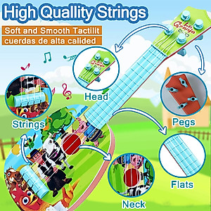 La Granja de Zenon 15" Inch Kids Ukulele Guitar Toys with 4 Strings Keep Tones,Kids Ukulele for Beginner,Mini Ukulele Guitar Musical Instruments Educational Learning Toys for Toddler 1-3 Year Old Kids
