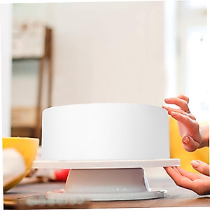 HEMOTON 3pcs Wedding Cake Stands Wedding Decor DIY Crafts Rotating Cake Stand Wedding Ceremony Decorations Practicing Cake Dummies Compact Cake Model White to Rotate Round Tool Foam