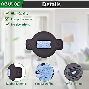 neutop Replacement Parts Mop Pad Cloths Compatible with iRobot Braava 320 380 381 380T 390 390T Mint 4200 4205 5200 5200C Models, 6 Wet 3 Dry 5 Wick Caps.