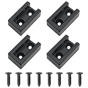 ITROLLE 4PCS Aluminum Alloy Closet Rod End Support Pole Sockets Flange Rod Holder Wardrobe Bracket Heavy Duty Closet Pole Sockets Flange Rod Holder, Black