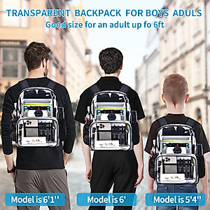 BYXEPA Clear Backpack Heavy Duty 17in TPU See Through Transparent Backpack with Reinforced Strap & Large Capacity for Girls Women School College Workplace Security - Lavender