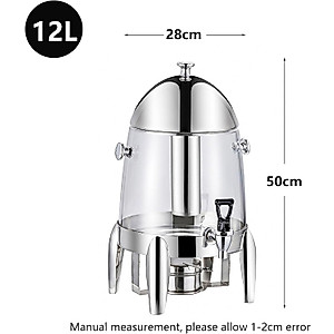 12L Stainless Steel Juice Dispenser Beverage Dispenser with Spigot Coffee Urn Hot Or Cold Drinks Dispenser for Parties Buffet Catering