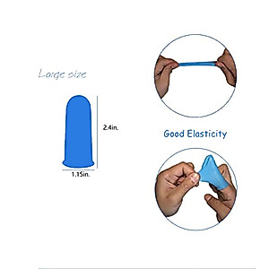 Large Disposable Nitrile Finger Cots Anti-Static Lens Finger Covers Beauty Protection Sleeves Not Allergic 100pcs (Blue)