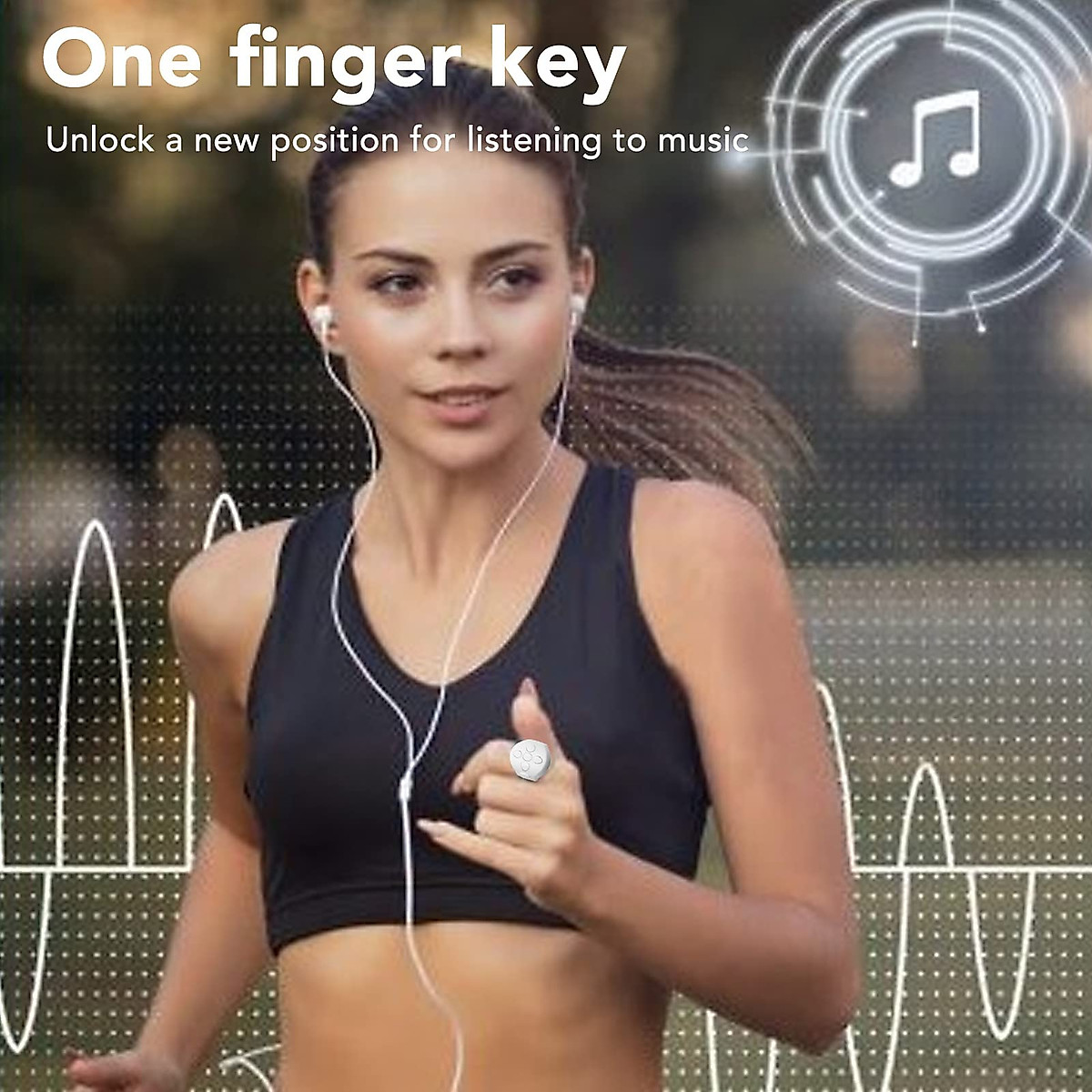 Remote Control, 10M Stable Connection Remote Page Turner Rechargeable Adjustable Size Support Mainstream Apps for iPhone (White)