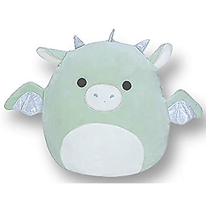Squishmallows 7" Drew Dragon Plush - Green with White Belly - Fantasy Squad Stuffed Animal Toy