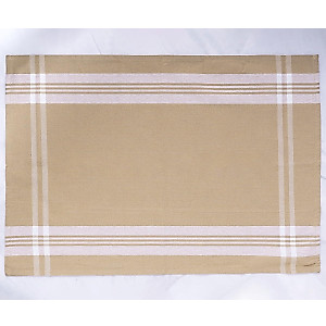 Cotton Linen Kitchen Towels - 6 Pack - 18" x 28" - Cotton Dish Reusable Cleaning Cloths, Teal/White, Absorbent Dish Towels, Machine Washable Hand Towels, Striped Bar Towels, Farmhouse Dish Towels