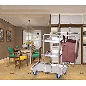 Stainless Steel Cleaning Cart, Commercial Traditional Housekeeping Service Carts, Cleaning Supplies Tool Cart Cleaning Rrolley Tool Cart Mobile Cleaning Trolley, For Garden School Hospital Factory H