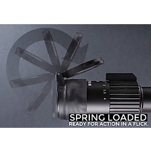 Monstrum 1-4x20 Rifle Scope with Rangefinder Reticle and Medium Profile Scope Rings | Monstrum Flip Up Lens Cover Set | Bundle