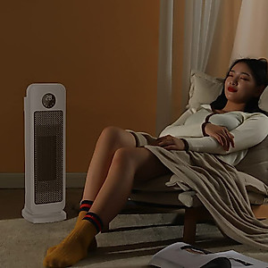 Outdoor Garden Heater Space Heater, 2000W Ceramic Heater, Fast Heating, 50°Oscillating Portable Heater with Remote Control, 12H Timer and Tip-Over & Overheating Protection Patio He