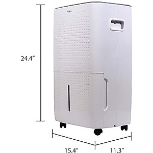 Soleus AC Energy Star 50-Pint Portable Dehumidifier with Auto-Shutoff & Timer, Home Dehumidifier and Moisture Absorber For Basement, Garage, Living Room in White
