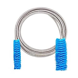 SunGrow Aquarium Filter Brush, 61" Stainless Steel Spring Long Flexible Tube, Pipe Brush for Hose, U-Shape and Bent Pipes, Double-Ended Pipe Cleaner Brush for Aquarium, Fish Tank or Household Use