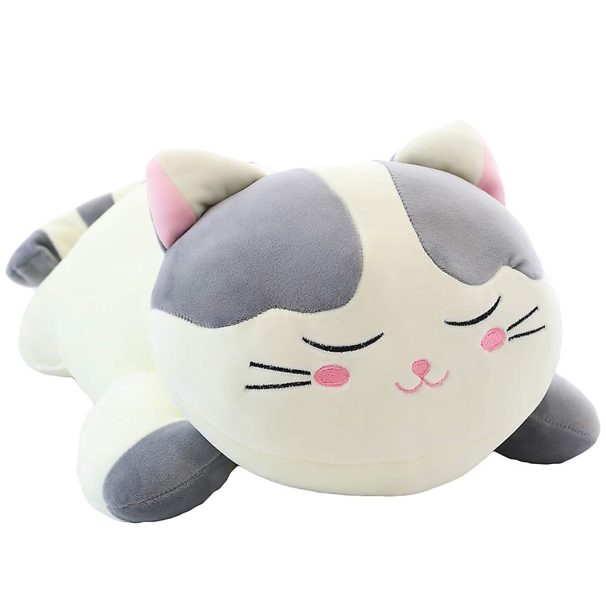 Cat Big Plush Hugging Pillow, Super Soft Kitten Kitty Stuffed Animals Toy Gifts for Kids, Girls, Bed, Christmas, Valentine 21.7" (Gray)