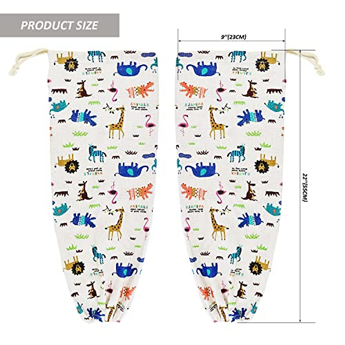 Plastic Bag Holder-2 Pack Wall Mounted Grocery Bag Holder Dispenser Trash Organizer for Kitchen Shopping (Animal)