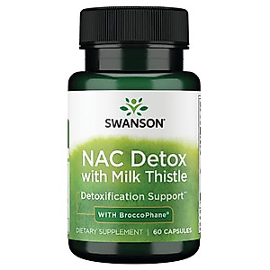 Swanson Nac Detox with Milk Thistle - with Broccophane 60 Caps