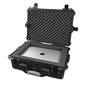 MEIJIA All Weather Portable IP67 Waterproof Protective Case, Hard Camera Case with customizable foam, Perfectly Protection of Camera, Drones,Pistols,Lens,Equipments,Black,18.5 x14.06x6.93inches