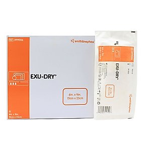 Smith and Nephew Inc Exu-Dry Anti-sheer Absorbent Wound Dressing 6" x 9", Non-occlusive, Full Absorbency, Non-adherent (Box of 12 Each)