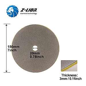 Z-Lion 7 Inches Diamond Polishing Pads Electroplated Grit 120 Professional for Glass,Pack of 4