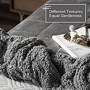 Wemore Sherpa Fleece Weighted Blanket for Adult Grey 48 x 72 Inches 15lbs with Shaggy Long Fur Faux Fur Weighted Blanket Rainbow 60 x 80 Inches 15lbs