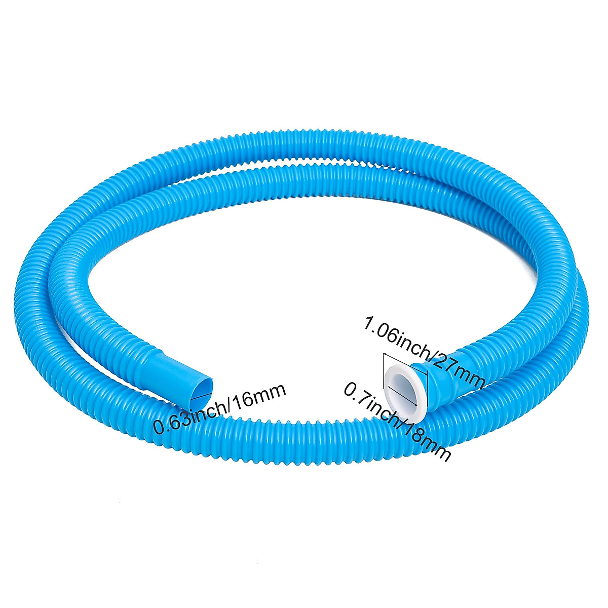 MyLifeUNIT Universal Air Conditioner Drain Hose, Inlet Hose for Semi-Automatic Washing Machine, 5.2 Ft