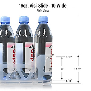 Visi-Slide 14/16oz Soda Beverage Dispenser - Gravity Fed Glide for Angled Shelves for Coolers, Commercial Refrigerators, Cold Vaults (Pack of 2)Drink Dispenser and Organizer for Cans, Bottles and More