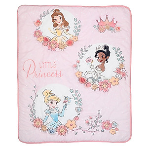 Lambs & Ivy (LAMCR) Disney Princesses Nursery Baby Crib Bedding Set, Pink, 3 Count