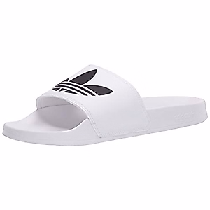 adidas Originals Men's Adilette Lite Slide, White/Core Black/White, 11