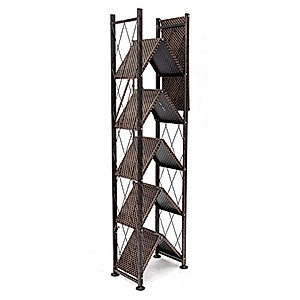 Origami RB-OTM 6-Tier Book Shelf, Stamped Shelving, Bronze